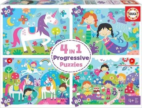 Puzzle puzzle kouzelní přátelé 4v1 (20,40,60,80 dílků)