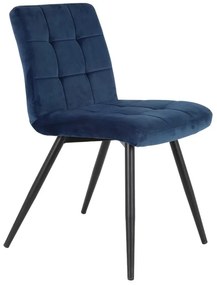 Sametová tmavě modrá jídelní židle OLIVE - 44*82*50 cm