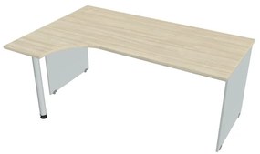 Stůl ergo pravý 180*120 cm - Hobis Gate GE 1800 P Dekor stolové desky: akát, Dekor lamino podnože: šedá, Barva nohy: stříbrná