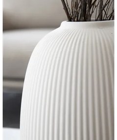 Keramická váza Aby Stripes White Wide 26 cm Storefactory Scandinavia