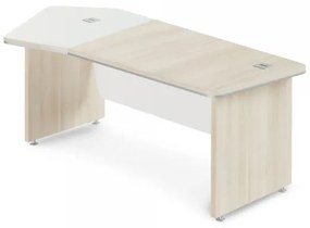 Rohový stůl TopOffice Premium 227,1 x 109,6 cm, levý / Světlý akát a bílá