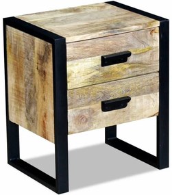 Odkládací stolek se 2 zásuvkami, masivní mangovníkové dřevo 43x33x51 cm,  243298 HangarStore.cz