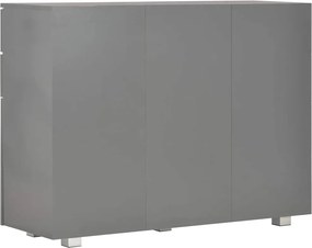 Příborník šedý s vysokým leskem 107x35x80,5 cm 283720