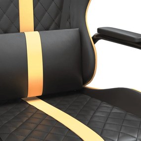 vidaXL Masážní herní židle a bílá umělá kůže [345559] Barva: Černá