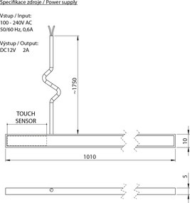 Sapho Sapho, LOREA LED pásek 101cm, 1W, studená bílá