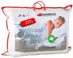 Dadka Prošívaný antibakteriální polštář Dadka EXCLUSIVE SILVER z dutého vlákna, bílý, 40x40cm, 300g