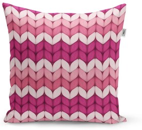 Sablio Polštář třídajíci růžové pletení - 60x60 cm