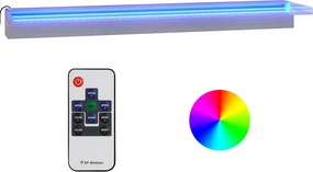 Přelivový vodopád s RGB LED osvětlením nerezová ocel 90 cm 151411