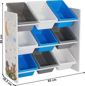 Organizér/regál na hračky, vícebarevná/vzor, DARLING TYP 3