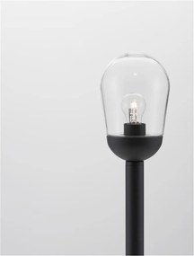 NV 9060196 Venkovní sloupkové svítidlo OMIKA tmavě šedý hliník a čiré sklo E27 1x12W 220-240V bez žárovky IP54 - NOVA LUCE