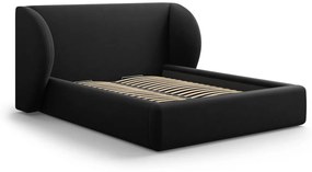 Čalouněná postel milany s úložným prostorem 200 x 200 cm černá MUZZA