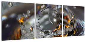 Obraz náramku z kapek vody (s hodinami) (90x30 cm)