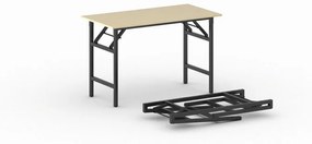 Konferenční stůl FAST READY s černou podnoží 1200 x 600 x 750 mm, bříza