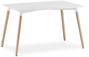 LEOBERT Obdélníkový dřevěný jídelní stůl 120 cm x 80 cm - bílý