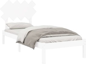 Rám postele bílý 90 x 200 cm masivní dřevo 3104854
