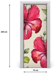 Samolepící fototapeta na dveře havajské květiny 75x205 cm