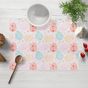 Biante Velikonoční teflonové prostírání na stůl TF-106 Barevné kraslice na bílém 30x40 cm