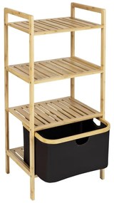 Černý/přírodní bambusový koupelnový regál 44x93,5 cm Ecori – Wenko