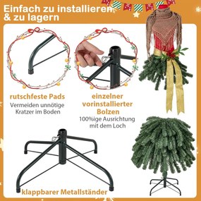 Costway Umělý vánoční stromek v krejčovském vzhledu s odnímatelným šátkem