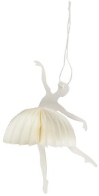 Ib Laursen Papírová vánoční ozdoba Ballerina Dance position White 14 cm, bílá barva, papír