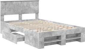 Rám postele s čelo Betonově šedá 120 x 200 cm Kompozitní dřevo 3408784