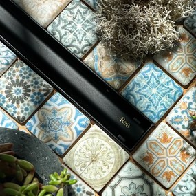 Rea Neox Slim Pro, sprchový odtokový žlab 60cm, černá matná, REA-G2700