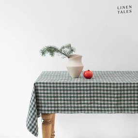 Lněný ubrus 140x200 cm Forest Green Gingham – Linen Tales