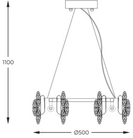 Zuma Line 9864-500 - Lustr na lanku TIARA 6xE14/40W/230V zlatá