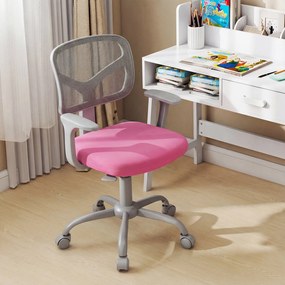 Costway Ergonomická dětská psací židle s nastavitelnou výškou a – tmavě růžová