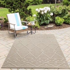 Ayyildiz, Kusový koberec Patara 4955 Beige – na ven i na doma, 200x290, béžová, chodba / předsíň