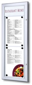 Venkovní uzamykatelná menu vitrína 2 x A4, na výšku, hliník