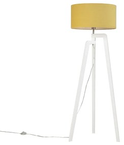 Moderní stojací lampa bílá s odstínem kukuřice 50 cm - Puros