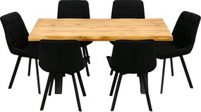 Vikio Jídelní set pro 6 osob 140x90 cm dub-černá VJS114-61C