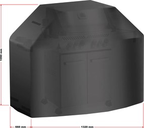 Krycí obal na gril Toboli – 132 × 66 × 109 cm, černá (63484)