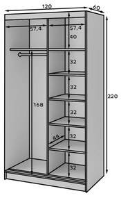 Eltap Šatní skříň Esville II