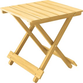 Outsunny Skládací konferenční stolek z masivního dřeva, skládací boční stolek, lehký, s latkovým povrchem, ideální na balkon, zahradu, terasu, 40 x 43