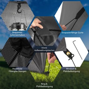 Costway Vyskakovací stan pro 2-3 osoby 360° jednostranný průhledný, šedá