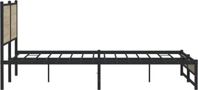 Kovový rám postele bez matrace dub sonoma 193 x 203 cm 3301397