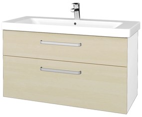 Dřevojas Koupelnová skříň Q MAX SZZ2 105 Varianta: N01 Bílá lesk / Úchytka T01 / D02 Bříza