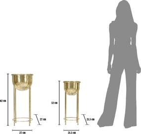 Sada 2 ks květinových stojanů Coppia zlatá
