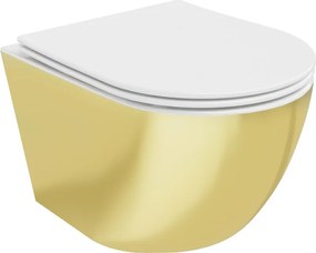 Mexen Lena, závěsná toaletní mísa 480x360x355 mm, bílá - zlatá, 30224006