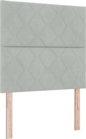 Postel s boxspringem s čelo Světle šedá 120 x 200 cm samet 3344999