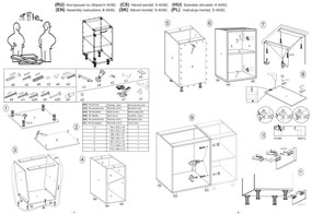 Dolní kuchyňská skříňka VITO - 40x82x52 cm - bílá lesklá