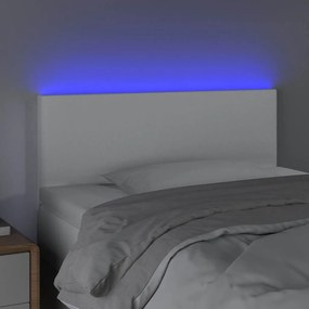 Čelo postele s LED bílé 90x5x78/88 cm umělá kůže 3121411