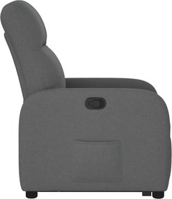 Zvedací polohovací křeslo tmavě šedé textil 3302973