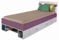 Dětská postel Delbert 90x200 - fialová nebo šedá, Barva šedá