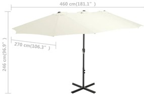 vidaXL Marketos Zahradní slunečník s hliníkovou tyčí 460 x 270 cm pískový