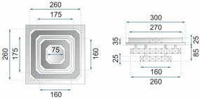 Toolight Křišťálová stropní lampa Plafond LED 24W čtvercová APP409-C APP410-C Varianta: Neutrální 4000K