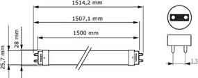 Philips CorePro LEDtube T8 1500mm 865 / LED trubice / 20W / 2200lm / 6