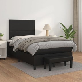 Box spring postel s matrací černá 120 x 200 cm umělá kůže